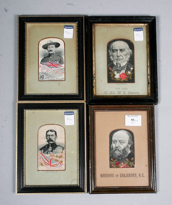 Bonhams : A collection of four portrait Stevengraphs