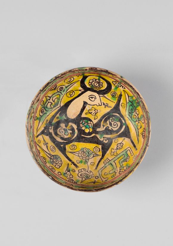 Bonhams : A Nishapur 'buff ware' pottery Bowl Persia, 9th/ 10th Century