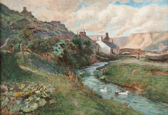 Bonhams : Thomas Ellison (British, born 1866) "A Breezy Morn, Aberdaron",