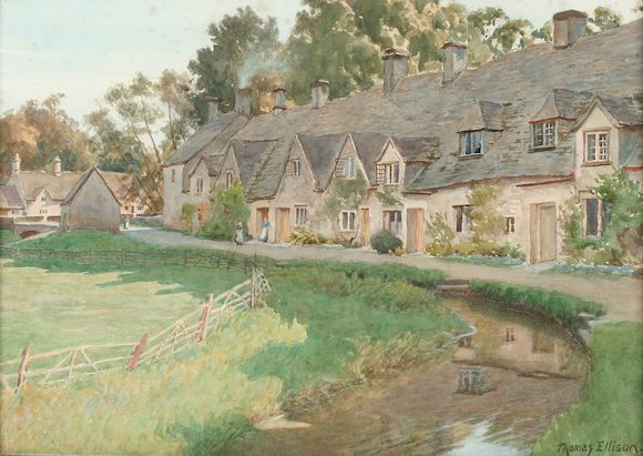 Bonhams : Thomas Ellison (British, born 1866) "Arlington Row, Bibury ...