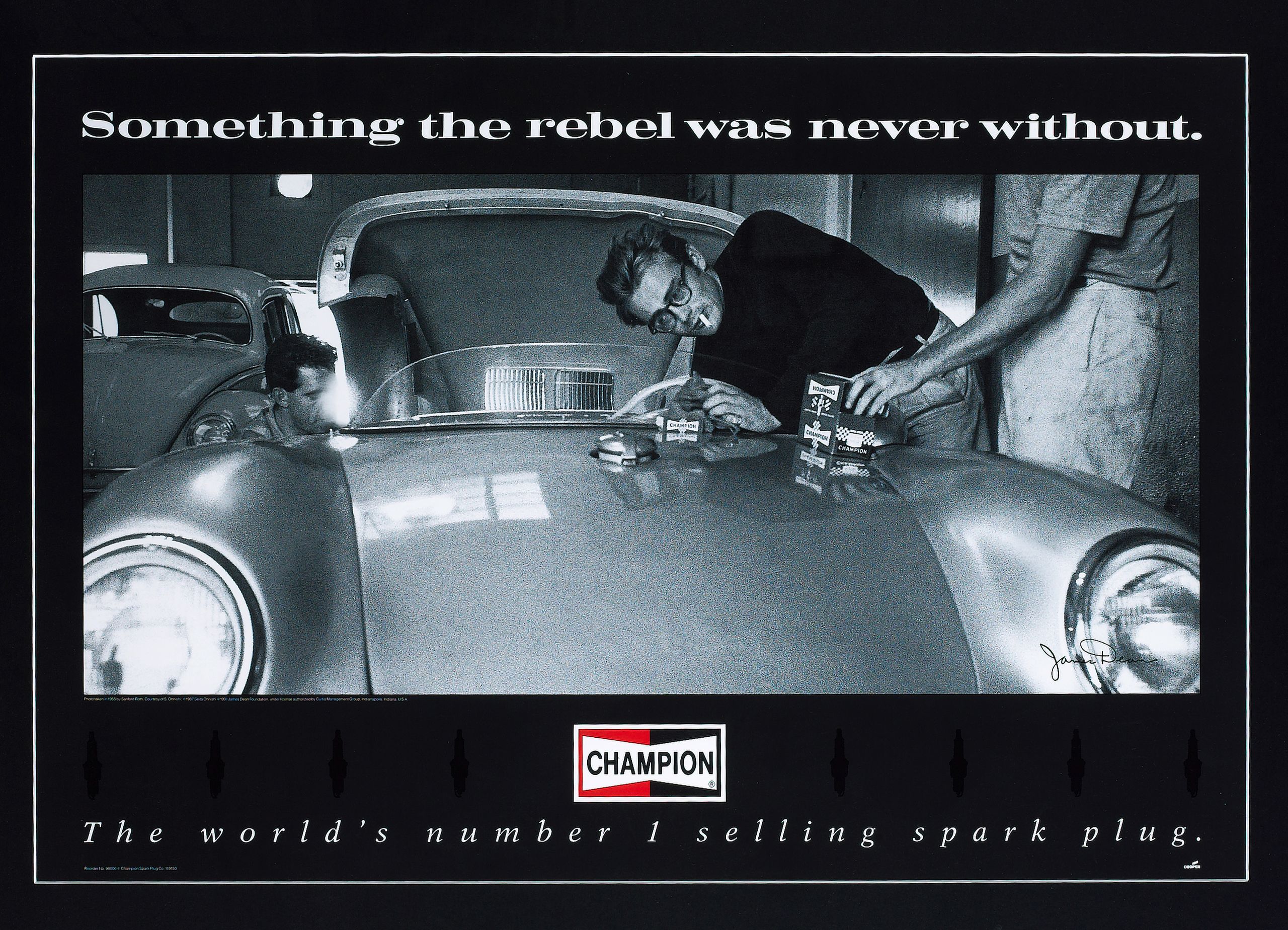 Bonhams Cars : An original Champion spark plug advertising poster,