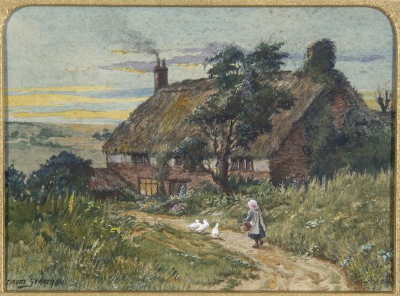 Bonhams : Arthur Claude Strachan (British, 1865-1938) Girl and ducks by ...