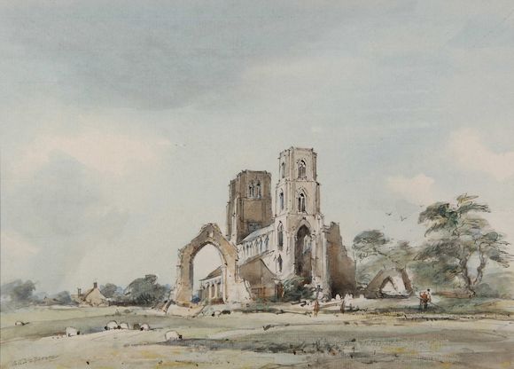 Bonhams : Arthur Edward Davies (British, 1893-1989) Wymondham Abbey