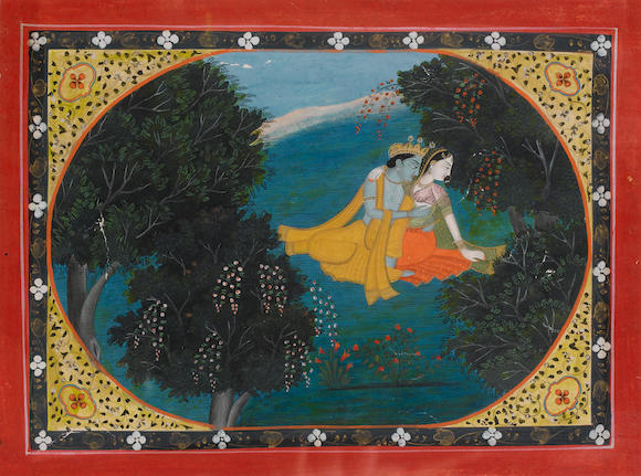 Bonhams Radha And Krishna In The Forest Kangra Circa 1840