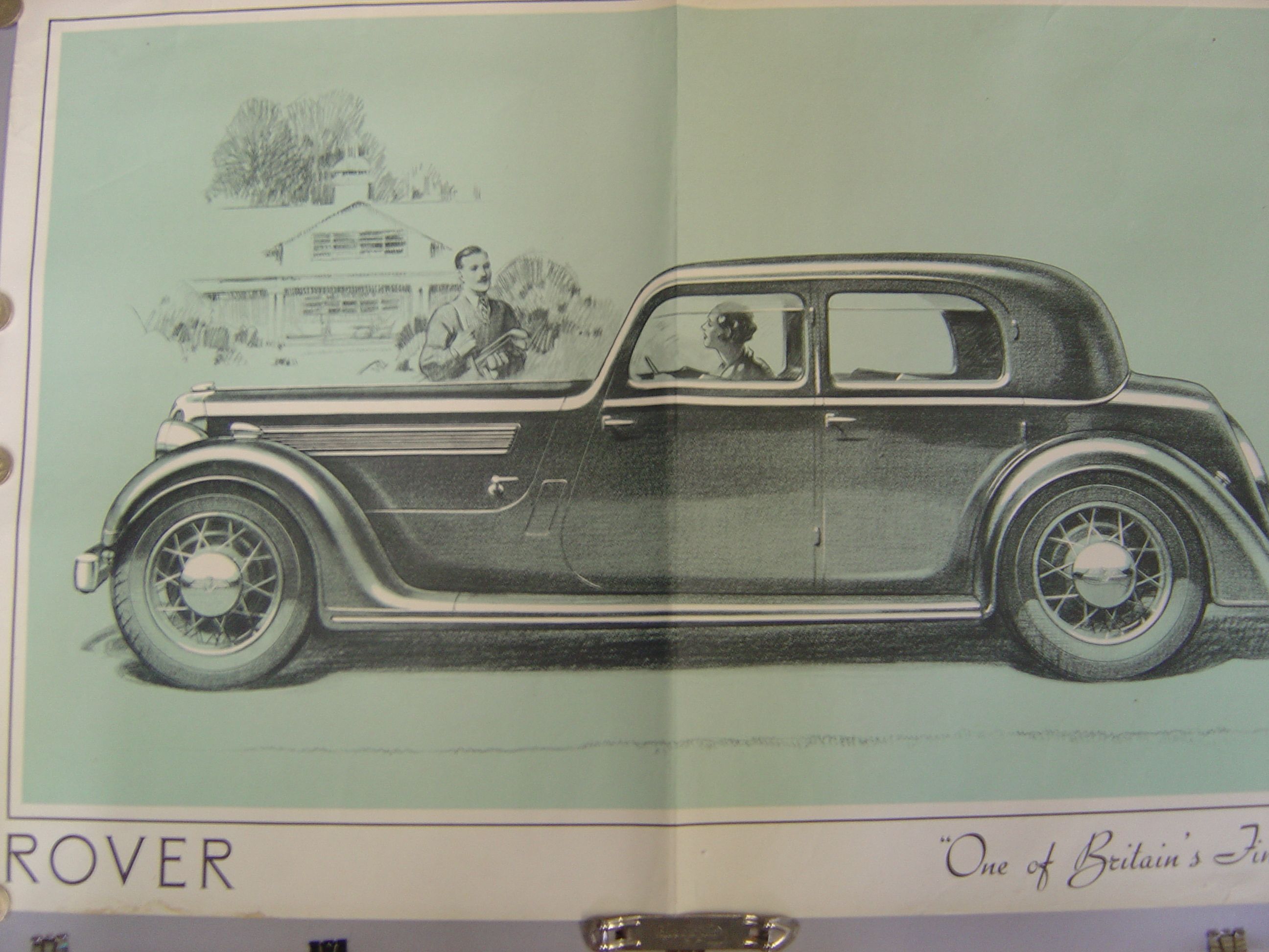 Bonhams Cars : An original pre-war Rover showroom poster,