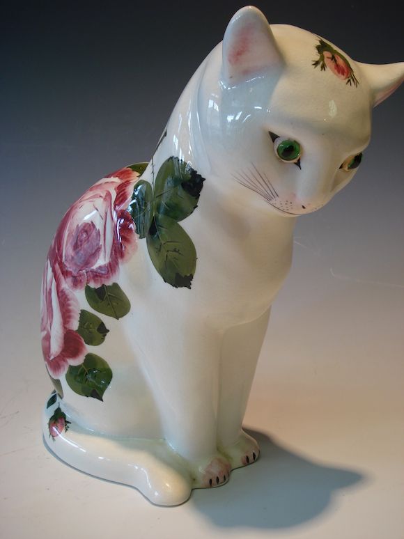 Bonhams : 'Cabbage Roses' A tall Plichta cat,