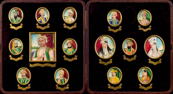 Bonhams : Fifteen portraits depicting eleven Indian rulers and four ...
