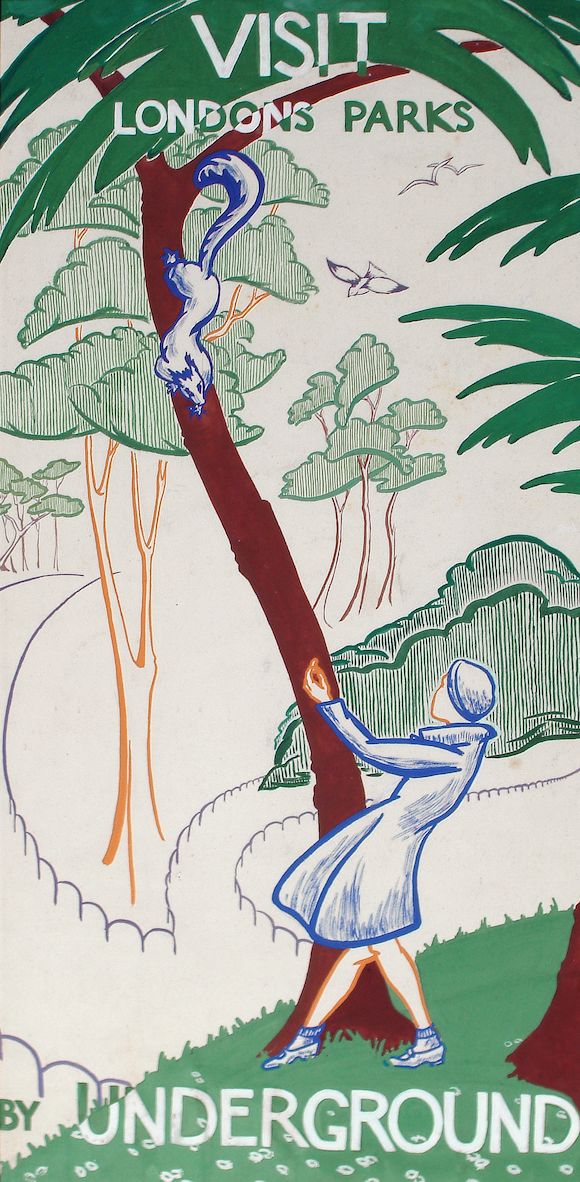 Bonhams : Hazel Bruce (British, 20th Century) "Visit Londons Parks by ...