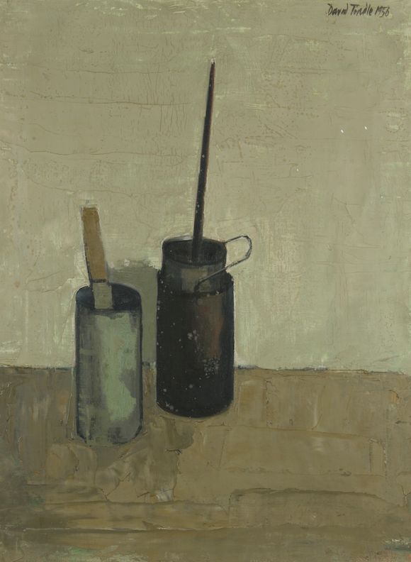 Bonhams : David Tindle R.A. (British, born 1932) Still life with pots