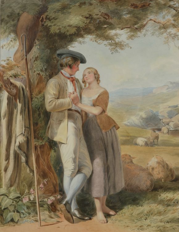 Bonhams : Attributed to John Absolon (British, 1815-1895) A courting couple