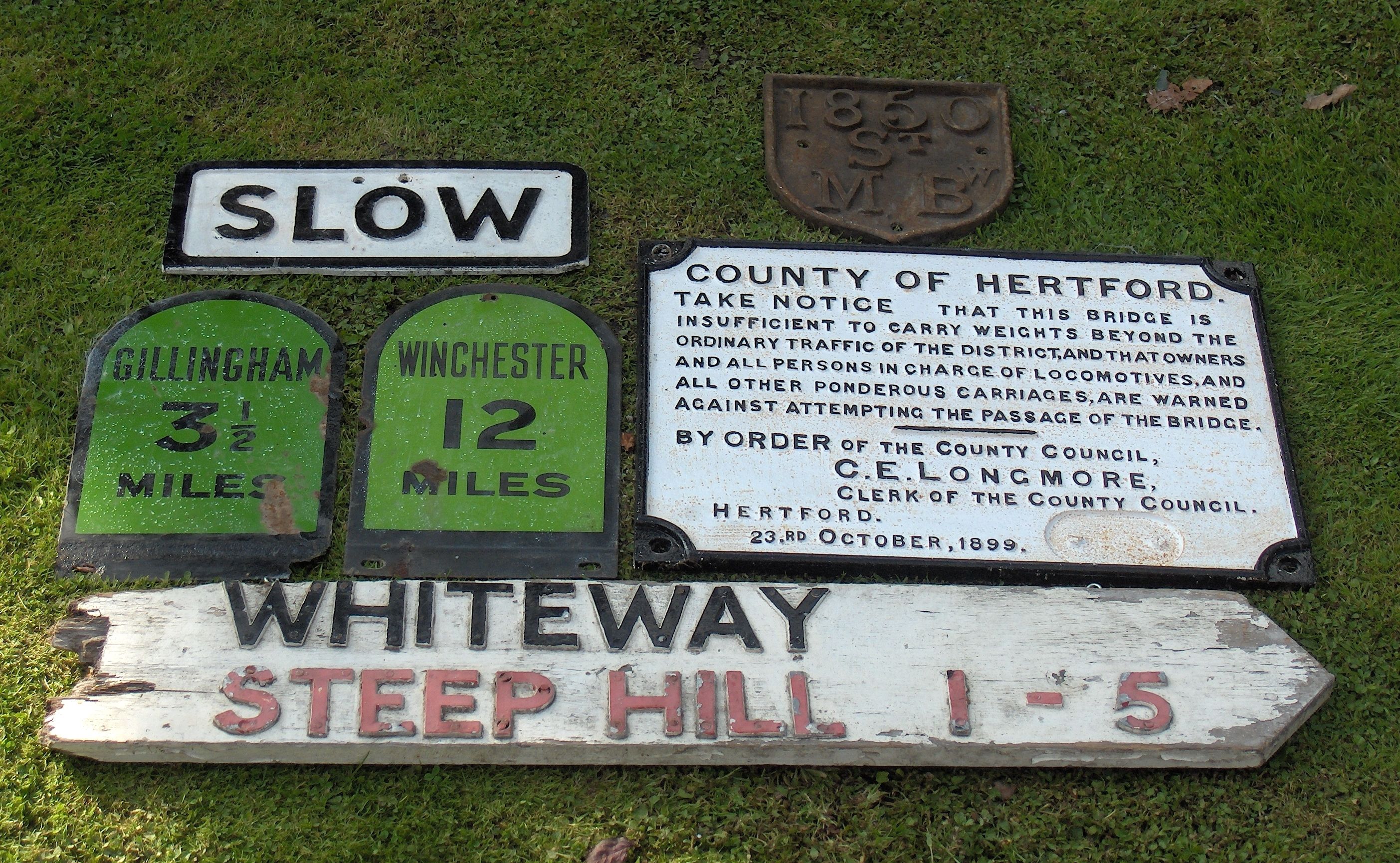 Bonhams Cars : Assorted road and street signs,