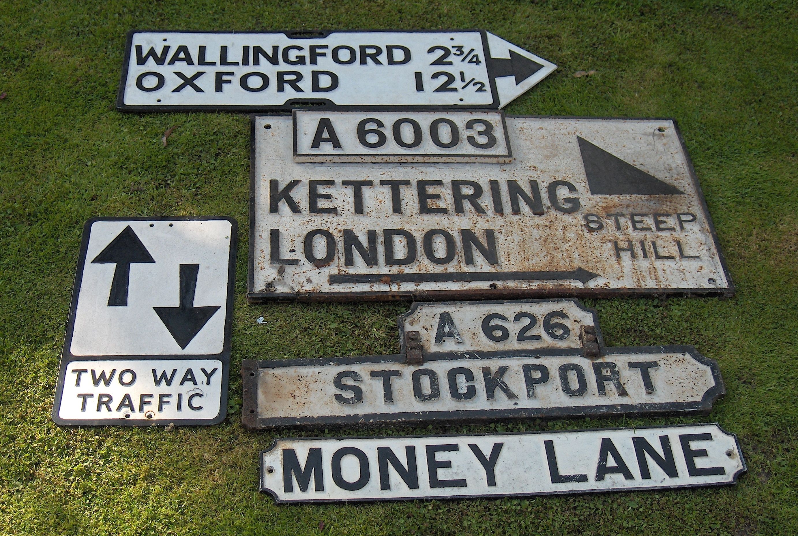 Bonhams Cars : Assorted road and street signs,