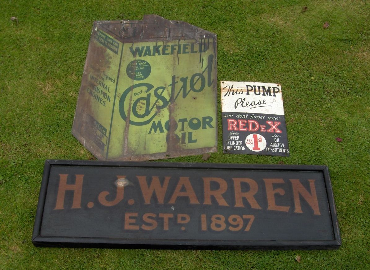 Bonhams Cars : Three assorted signs,