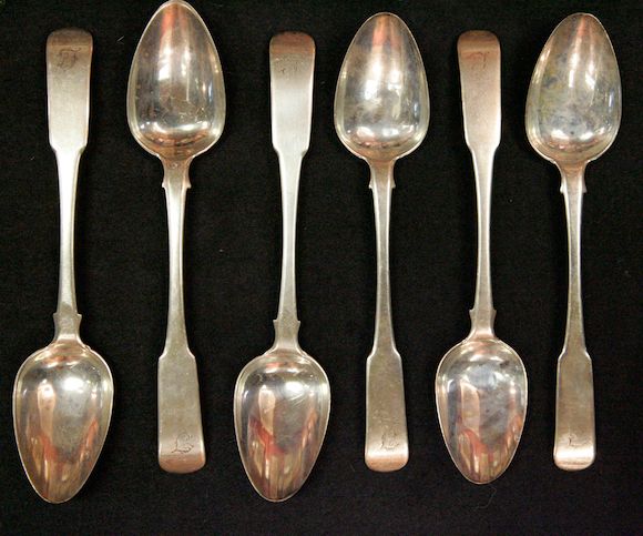 Bonhams : A set of six dessert spoons By Charles Murray of Perth, five ...