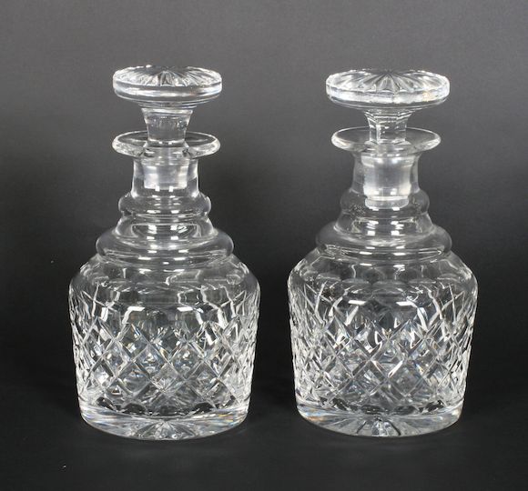 Bonhams : A pair of 18th century design hobnail moulded clear glass ...