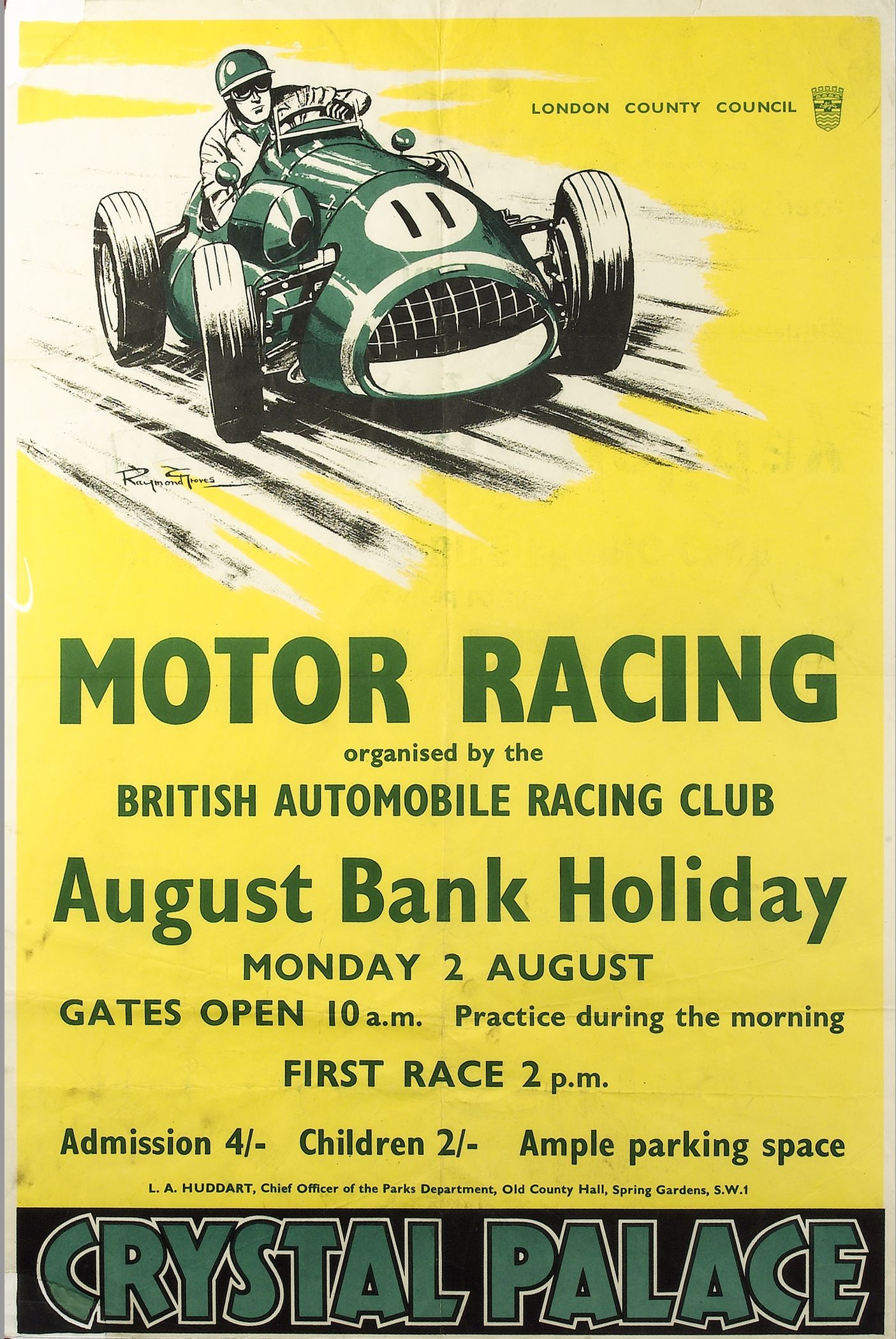 Bonhams Cars : Crystal Palace Motor Racing poster with artwork by ...