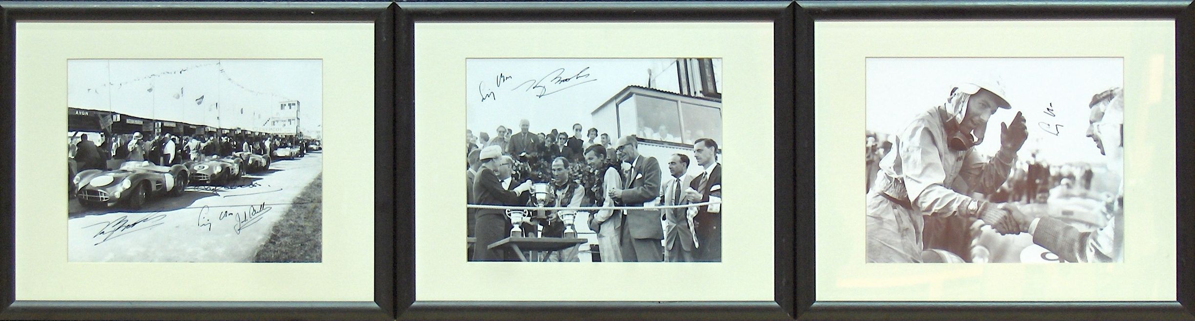 Bonhams Cars : Three signed photographs of the Aston Martin team at the ...