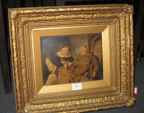 Bonhams : German School, 19th century Monks in a cellar, together with ...