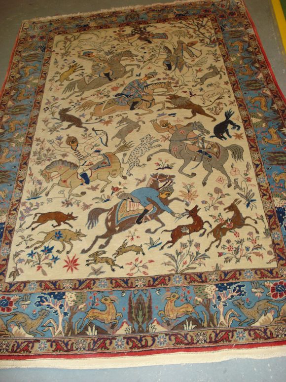Bonhams : A Ghom rug Central Persia, 218cm x 140cm