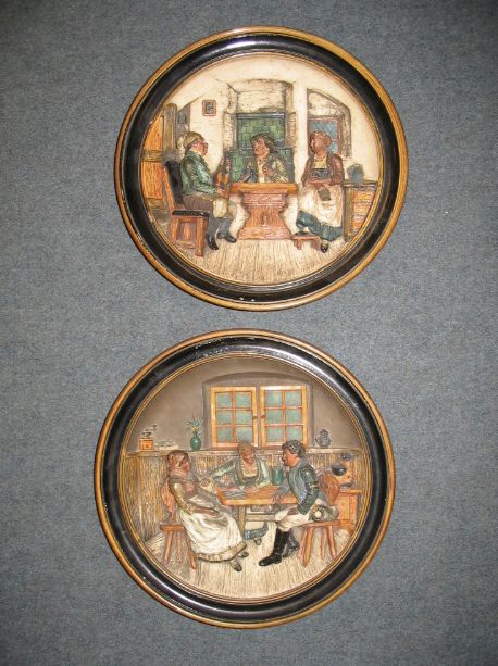 Bonhams : A pair of Austro-German Musterschutz cold painted pottery ...