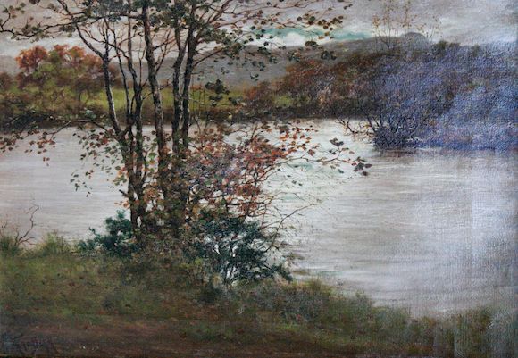 Bonhams : James MacBeth (British, 1847-1891) Falling leaf and fading trees