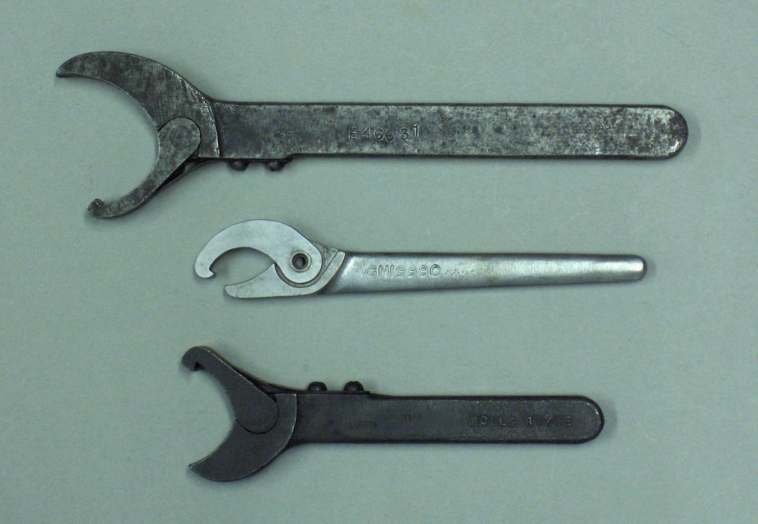 Bonhams Cars : Three adjustable Rolls-Royce C spanners,