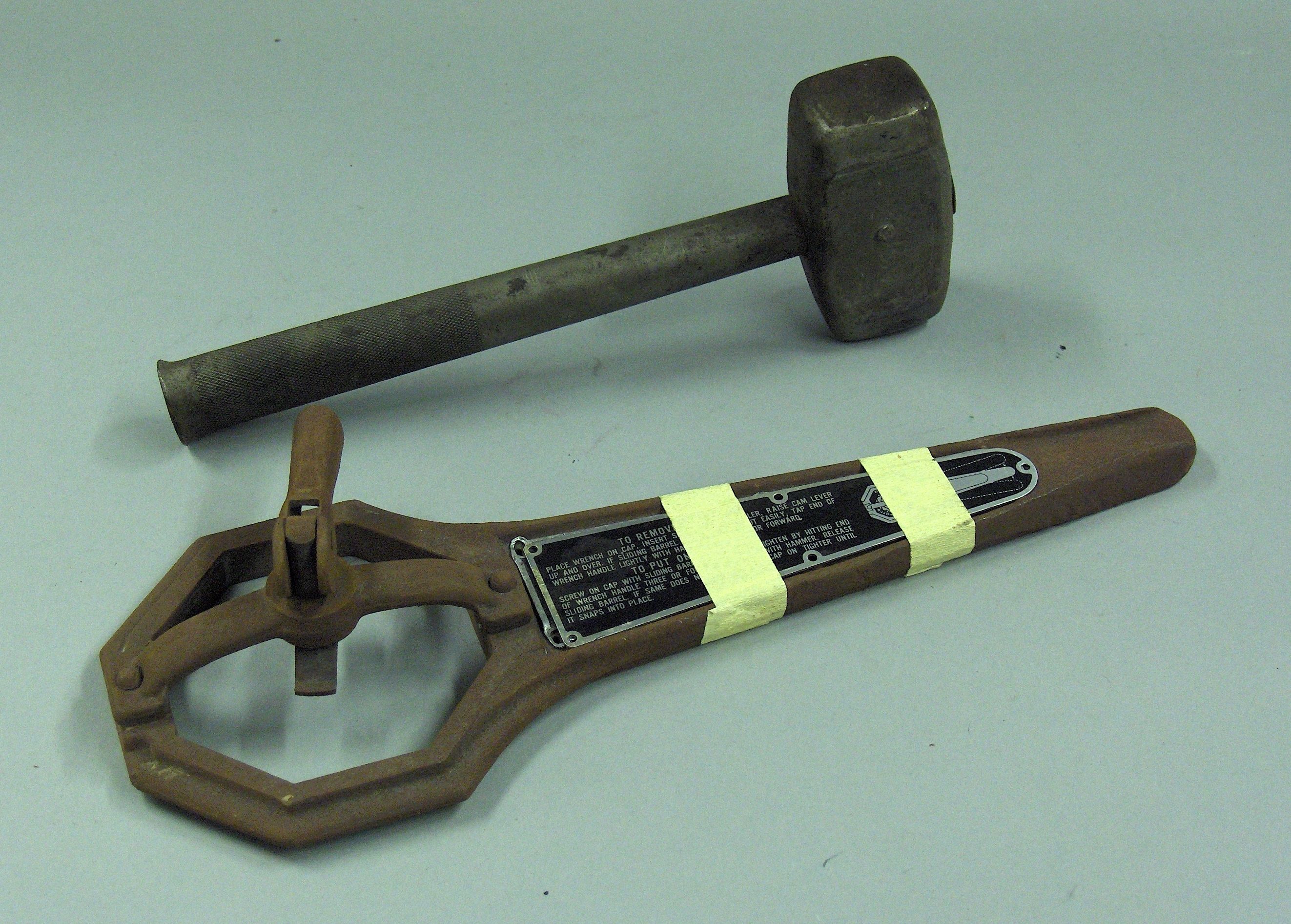 Bonhams Cars : A Springfield Rolls-Royce wheel spanner and hammer,