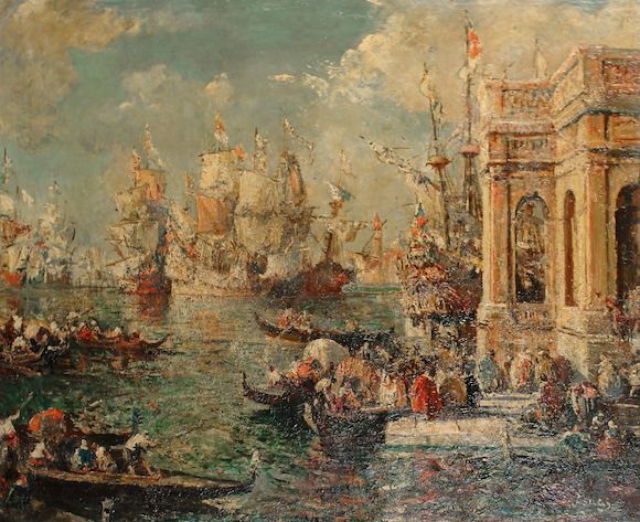 Bonhams : Lucien-Hector Jonas (French, 1880-1947) Shipping off Venice