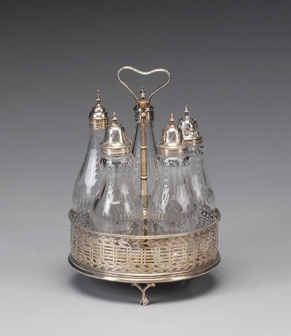 Bonhams : A George III silver cruet frame, by Hester Bateman, hallmarks ...
