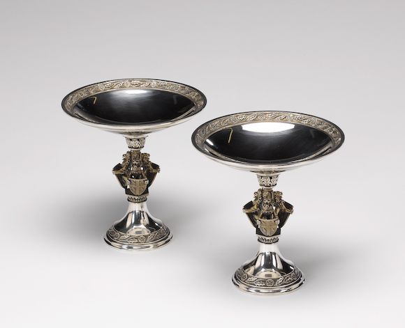 Bonhams : HECTOR MILLER Two commemorative silver and silver gilt tazze ...