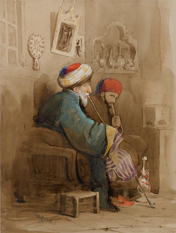 Bonhams : Count Amadeo Preziosi (Maltese, 1816-1882) In the corner of ...