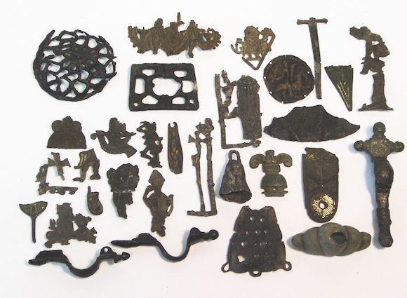 Bonhams : Three Anglo-Saxon cruciform bronze fibulae an Anglo-Saxon ...