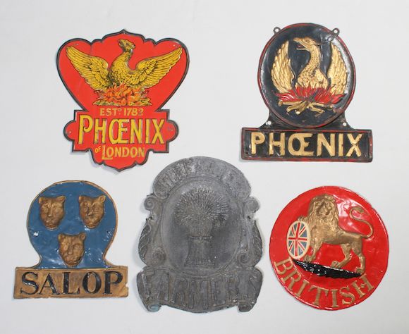 Bonhams : A Phoenix tin lithographed fire mark