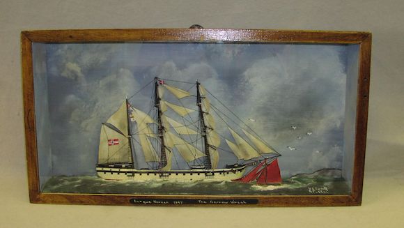 Bonhams : A diorama model of the the Norwegian barque Nornen 22x11in ...