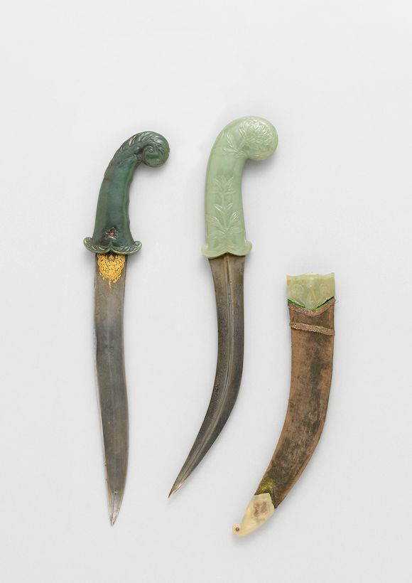 Bonhams : A Mughal jade-hilted Dagger and Scabbard India, 18th Century(2)