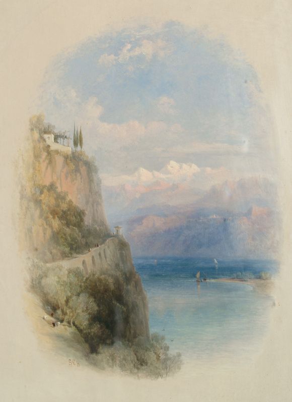 Bonhams : George Edwards Hering (British, 1805-1879) Italian lake scene