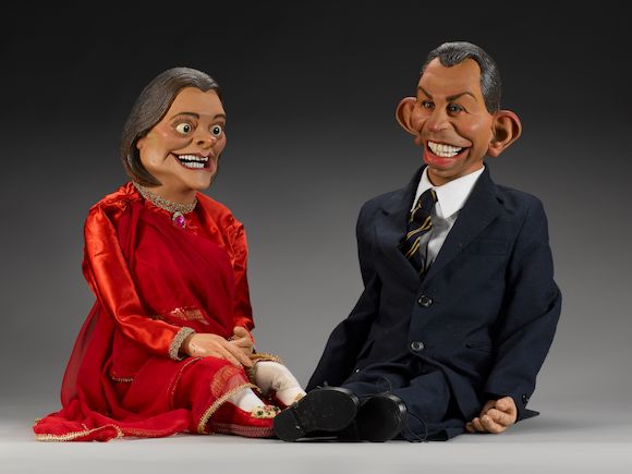 Bonhams : Spitting Image: Tony and Cherie Blair,