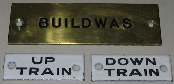 Bonhams : GWR brass signal box shelfplate Buildwas
