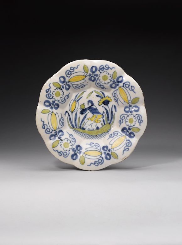 Bonhams : A Dutch Delft lobed dish or 'buckelplatte' early 18th century