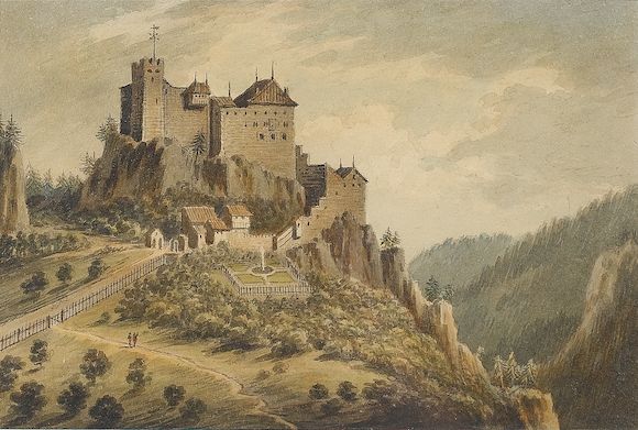 Bonhams : John 'Warwick' Smith (British, 1749-1831) Castle in an ...