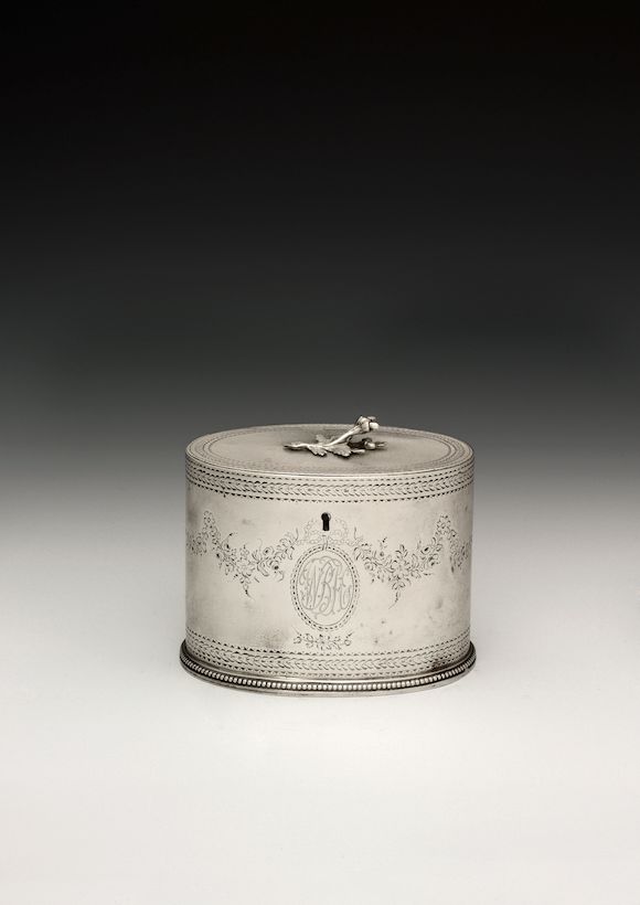Bonhams : A George III silver tea caddy, by Hester Bateman, London 1780,
