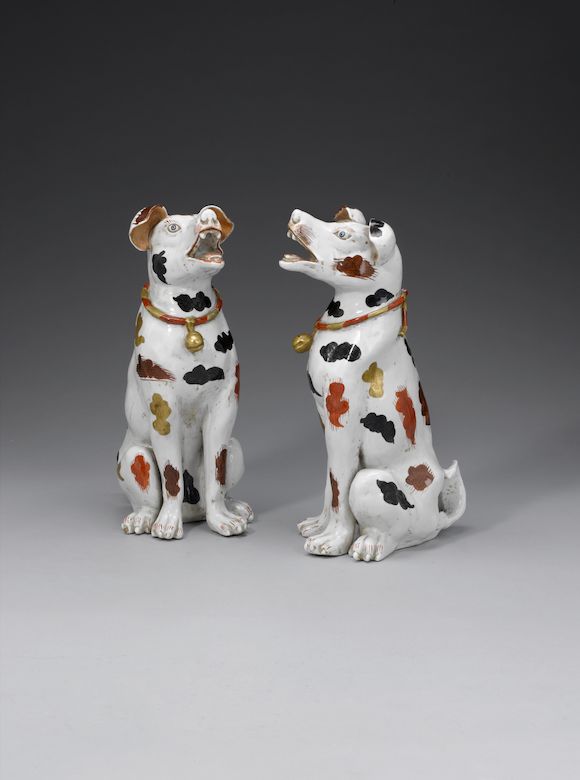 Bonhams : A pair of Samson dogs in Arita style circa 1860-80