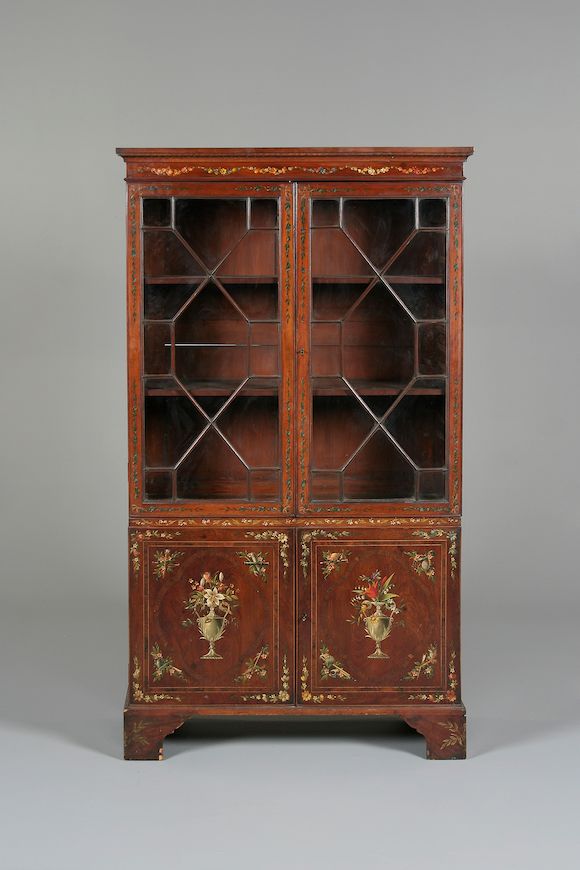 Bonhams : A George III style mahogany, inlaid and polychrome decorated ...