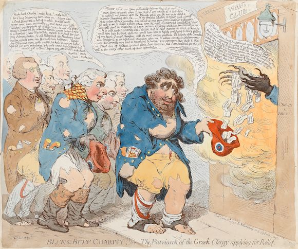Bonhams : James Gillray (British, 1757-1815) Blue and Buff charity;-or ...