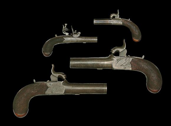 Bonhams : A Fine 140-Bore Percussion Box-Lock Pocket Pistol