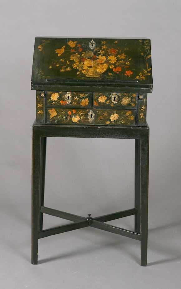 Bonhams : An early 18th Century black lacquered writing box