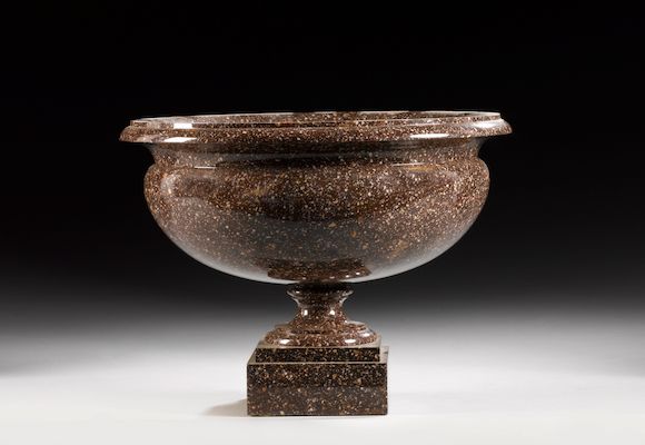 Bonhams : A Swedish turned porphyry pedestal bowlProbably early 19th ...