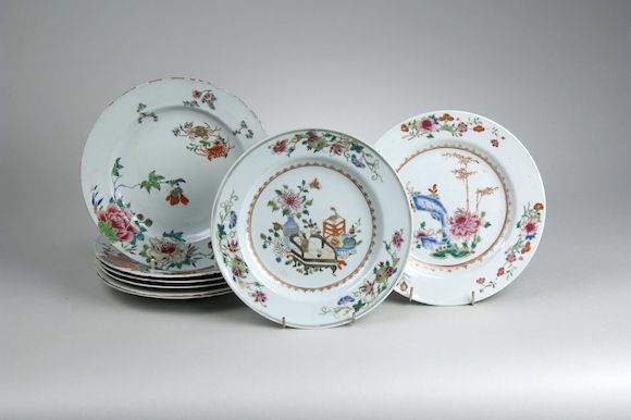 Bonhams : A group of eight Chinese Export plates