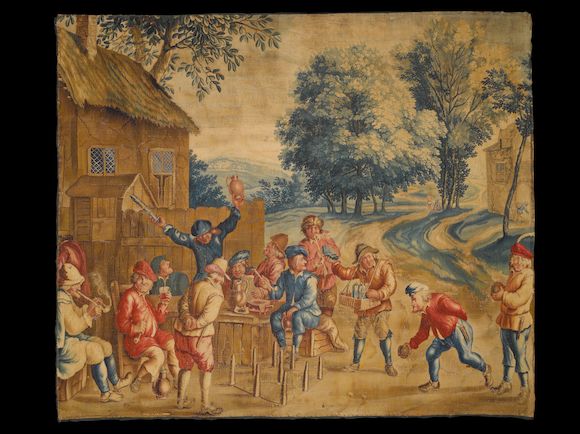 Bonhams : A mid 18th century Brussels Teniers tapestry after David ...