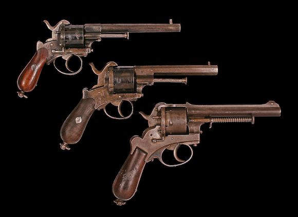 Bonhams : A Liège 55-Bore Six-Shot Double-Action Pin-fire Revolver